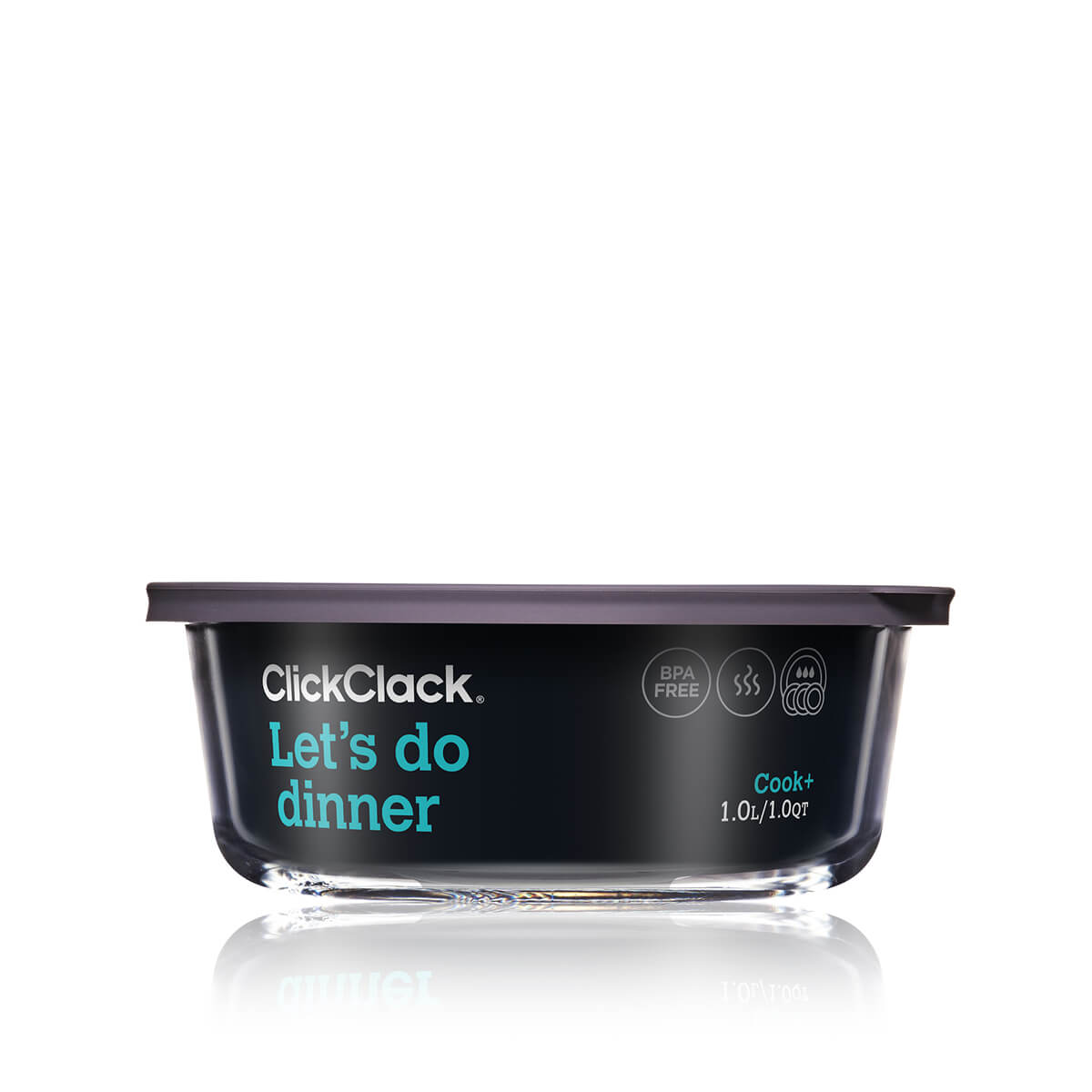 Cook+ Round Heatproof Glass Container 0.9L/1QT - ClickClack Australia